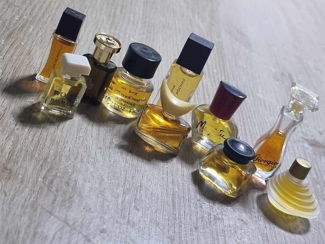 Lot of 10 Vintage Luxury Miniature Perfumes, Balmain, Rochas, Montana ...