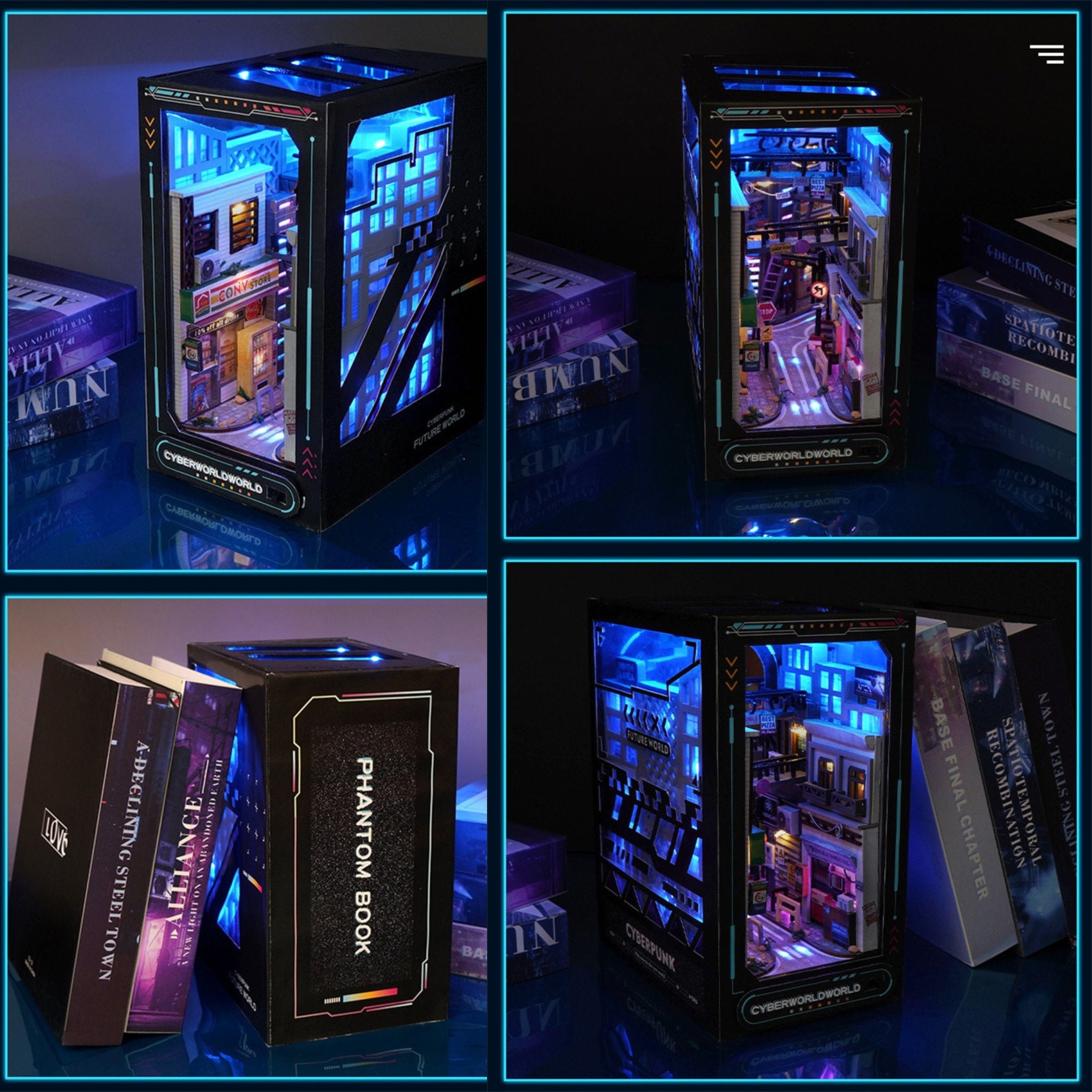 Cyberpunk World DIY Book Nook Shelf Kits de inserción en - Etsy México