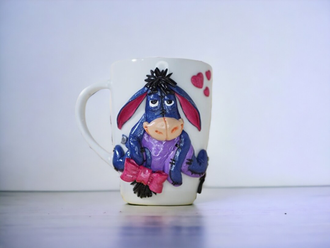 Disney Inspired Handmade Ceramic Mug Charming 'eeyore' Character Design ...