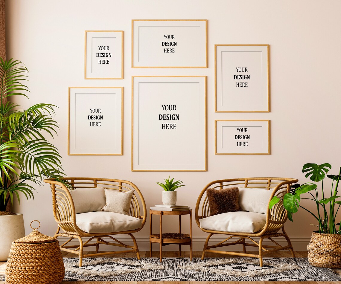 Farmhouse Interior Mockup, Art Display Mockup Vertical and Horizontal ...