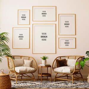 Farmhouse Interior Mockup, Art Display Mockup Vertical and Horizontal ...