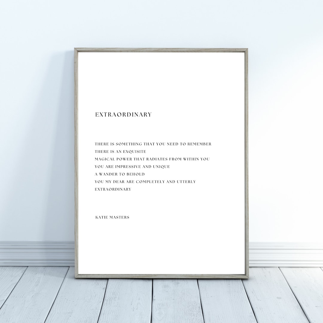 A4 Poetry Print Extraordinary - Etsy
