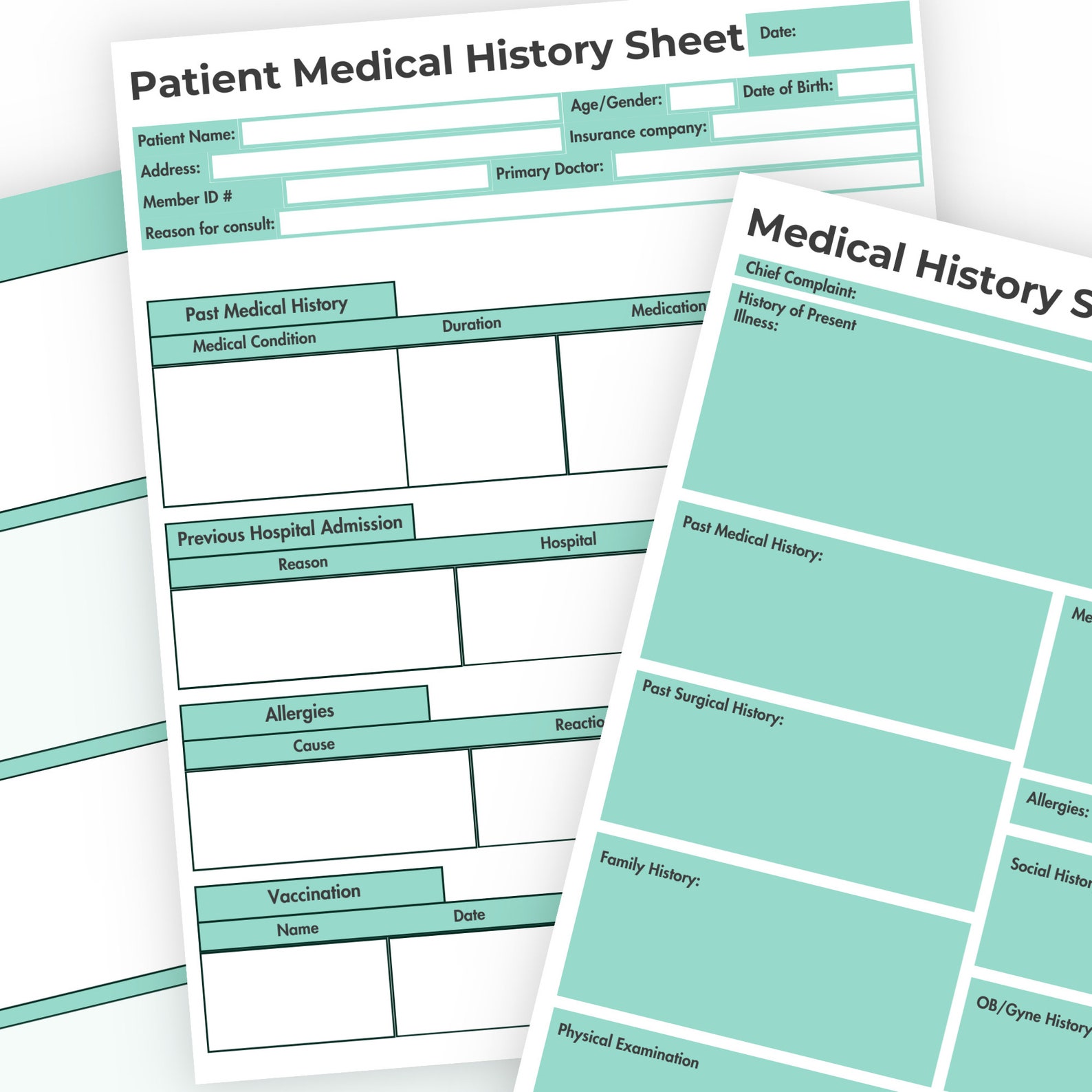 Medical History Form Printable Family Medical History Template ...