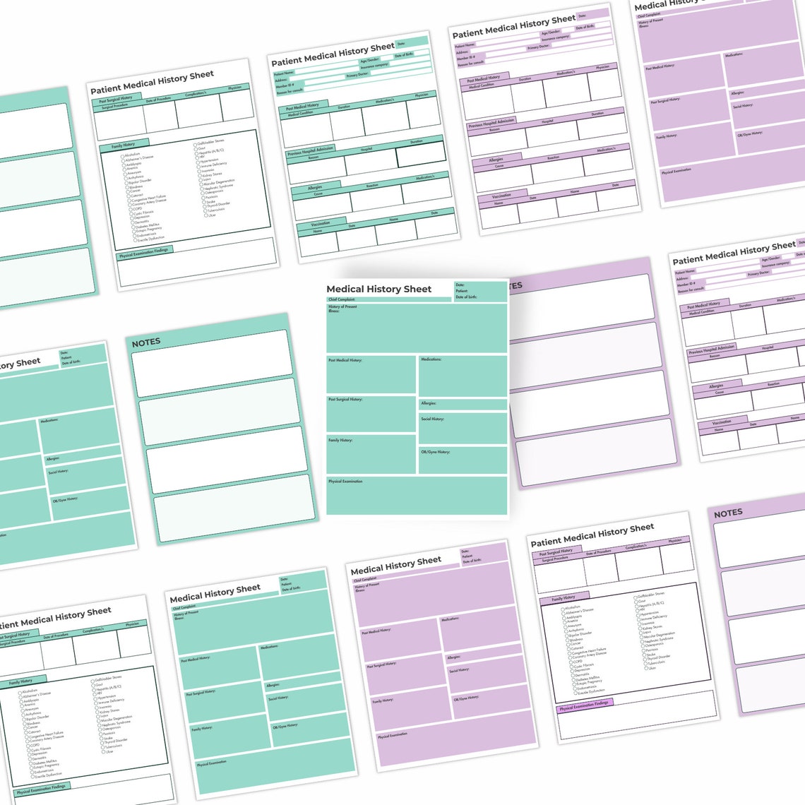 Medical History Form Printable Family Medical History Template ...
