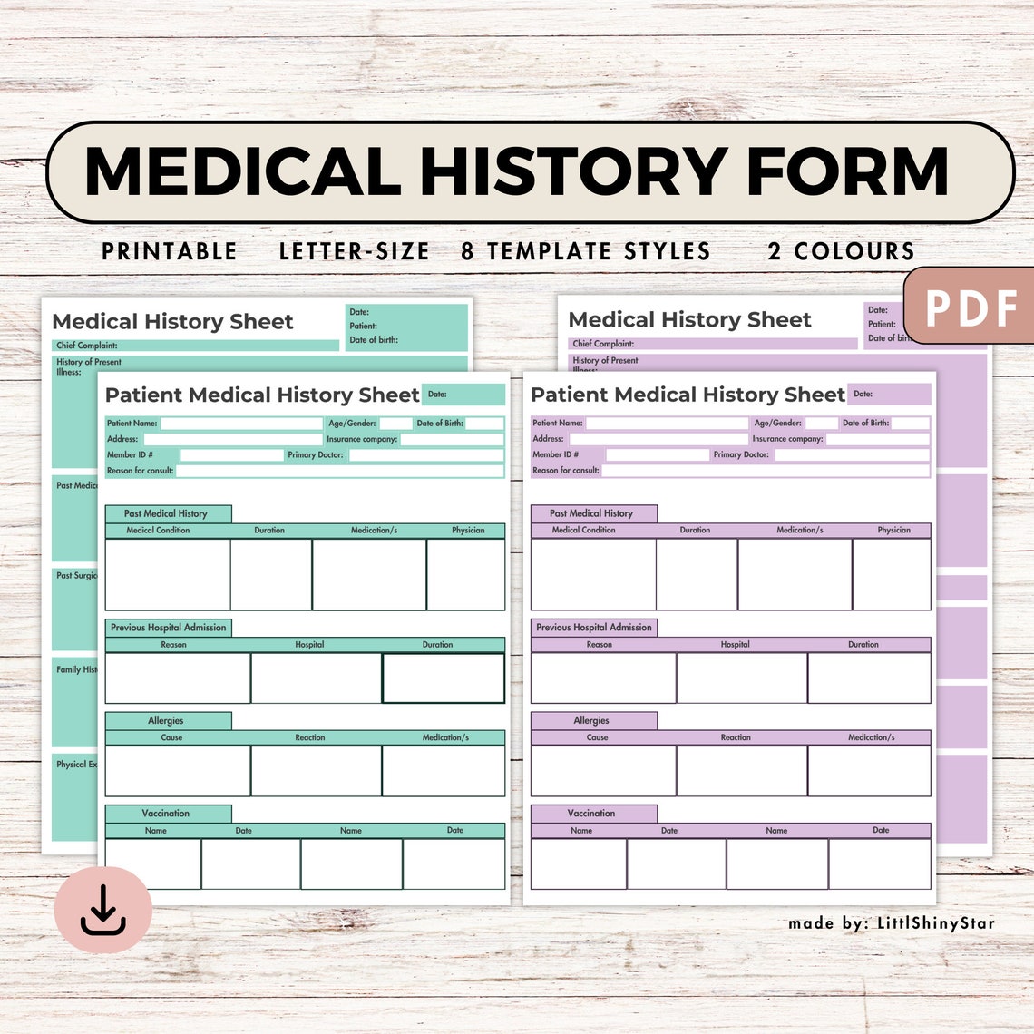 Medical History Form Printable Family Medical History Template ...