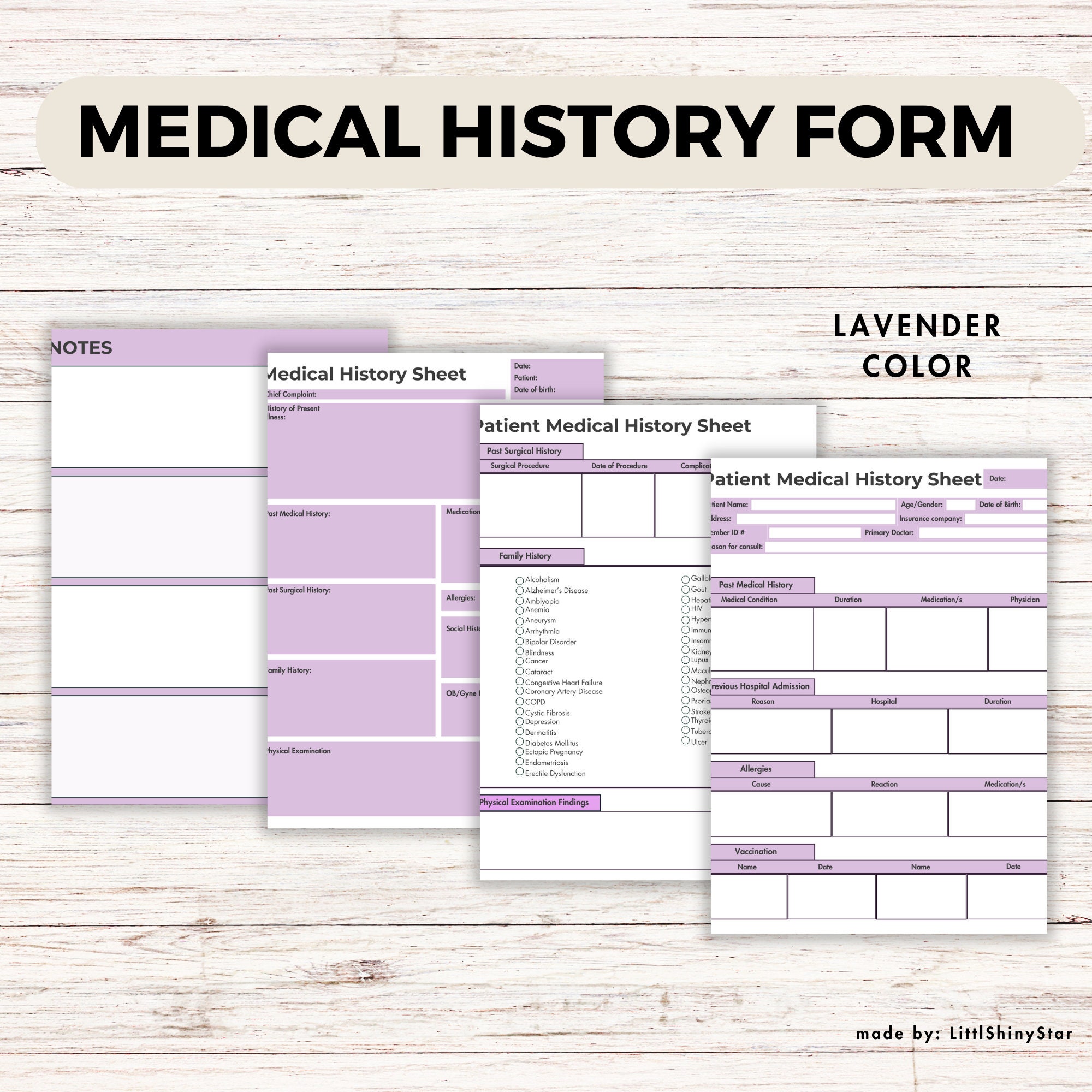 Medical History Form Printable Family Medical History Template ...
