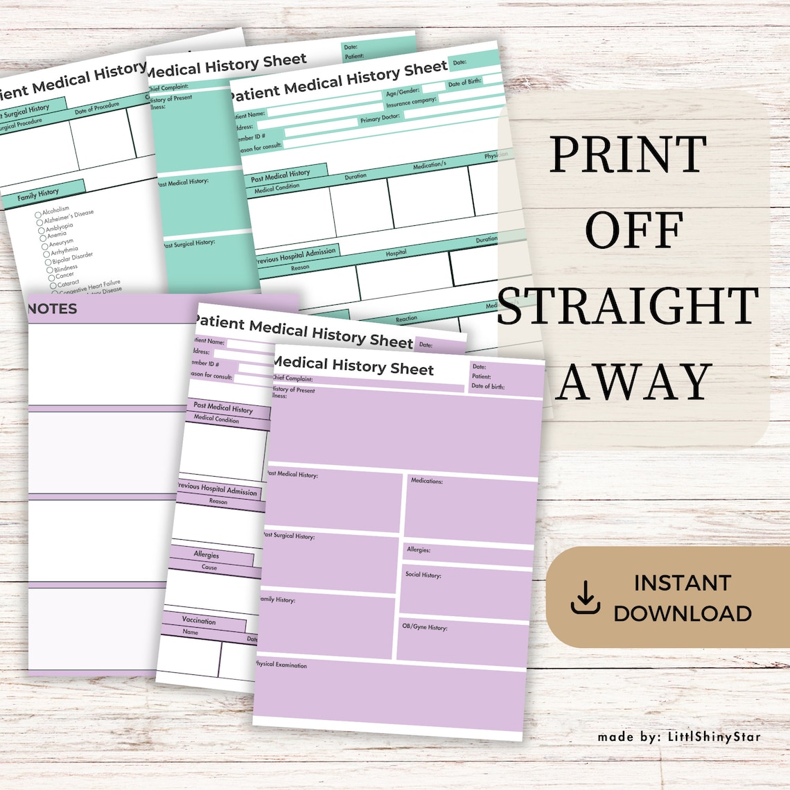 Medical History Form Printable Family Medical History Template ...