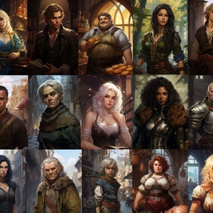 60 Villagers, Npcs Illustrations, NPC Inspiration Images, Character ...