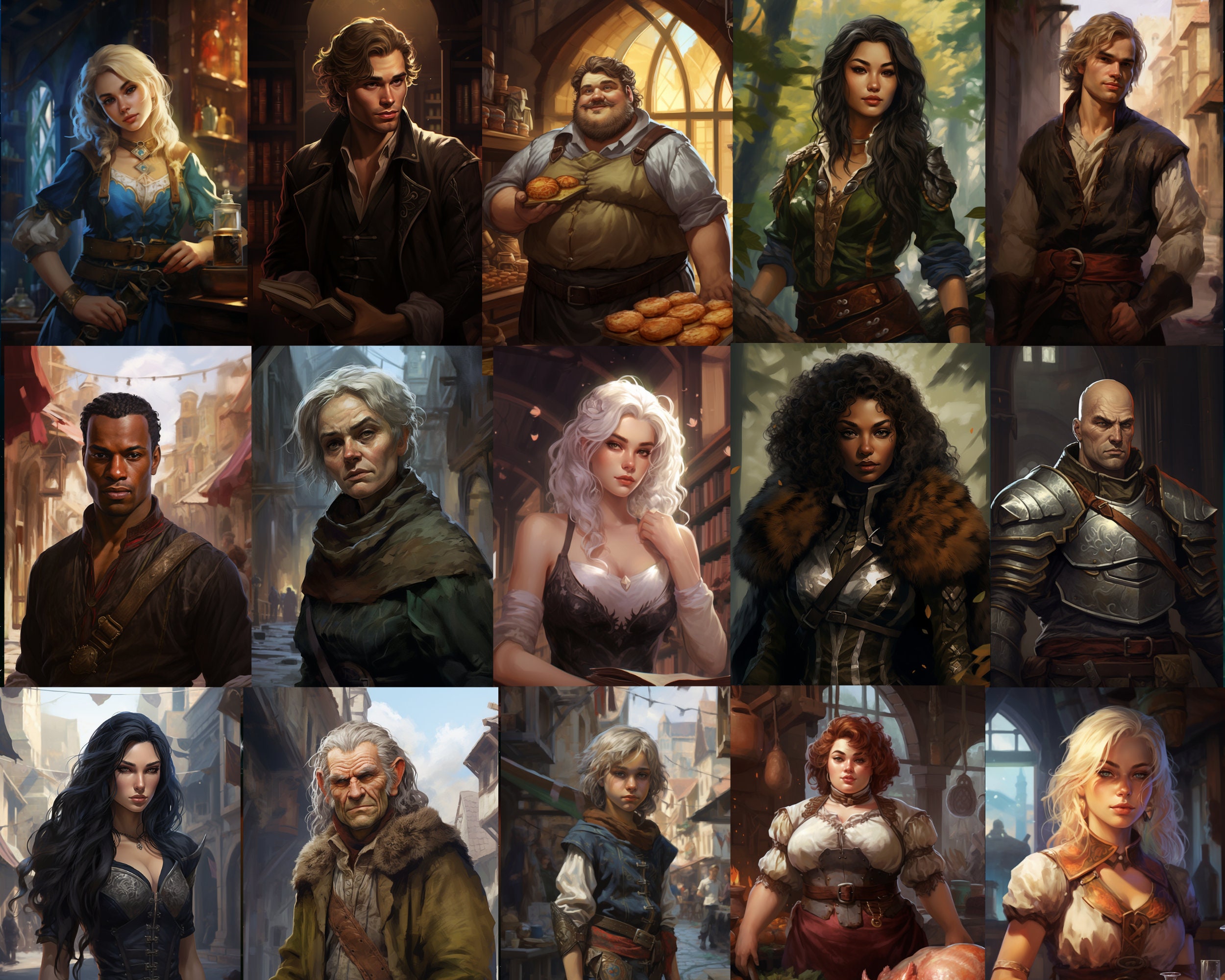 60 Villagers, Npcs Illustrations, NPC Inspiration Images, Character ...