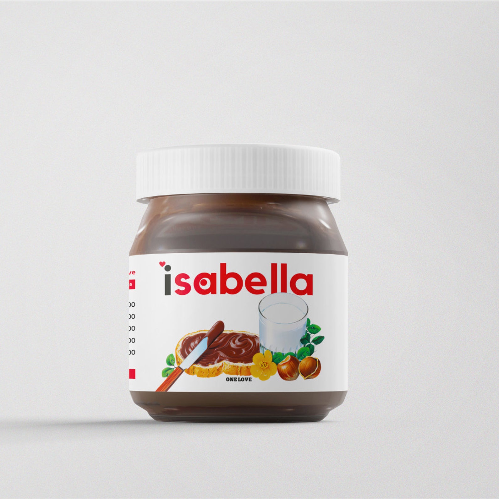 A Personalized Nutella Jar Label Printable Digital File for Birthdays ...