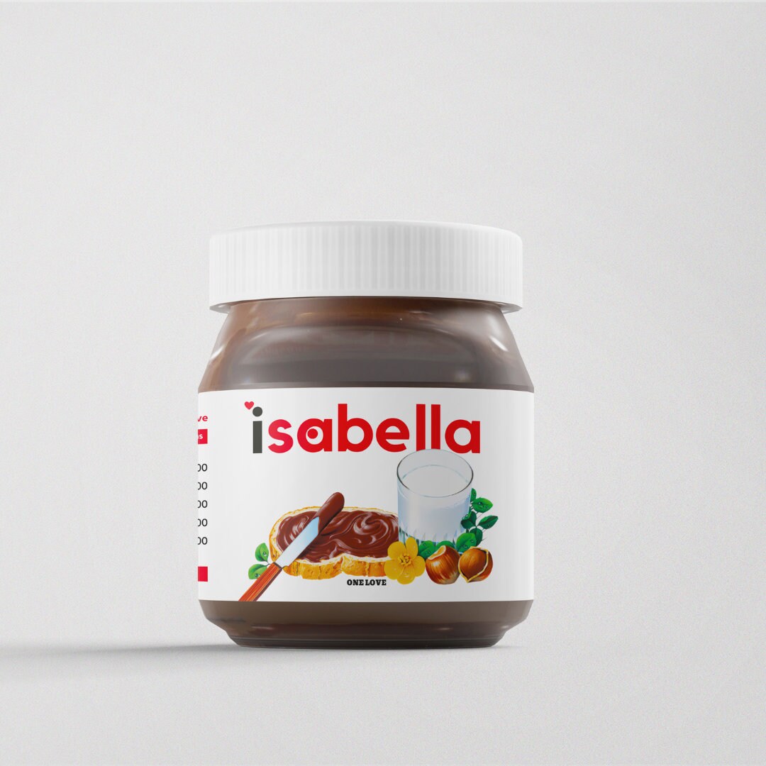 A Personalized Nutella Jar Label Printable Digital File for Birthdays ...