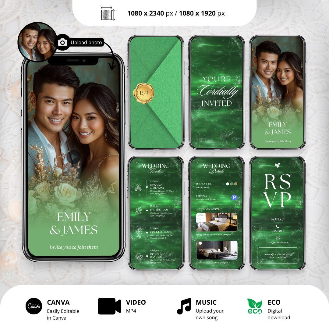 Animated Wedding Invitation Minimalist Editable Luxury Invitation ...