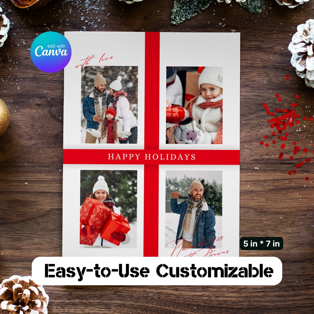 A Family Photo Editable Printable Card, Personalized Card With Kids ...