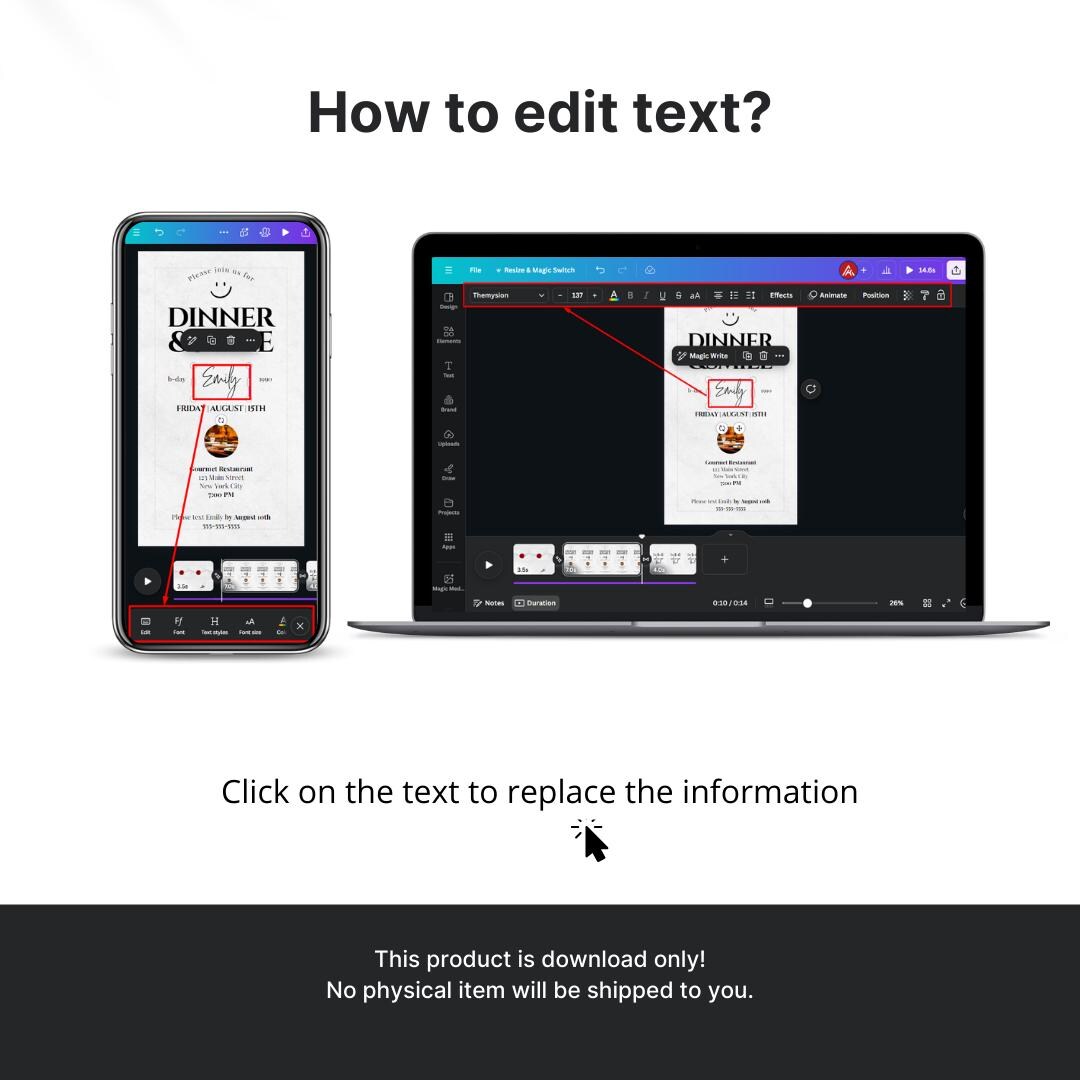 Animated VIP Birthday R.I.P. Invitation, Editable Digital Template ...