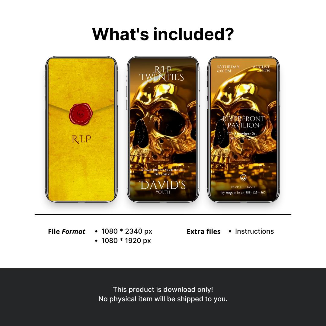 Animated VIP Birthday R.I.P. Invitation, Editable Digital Template ...