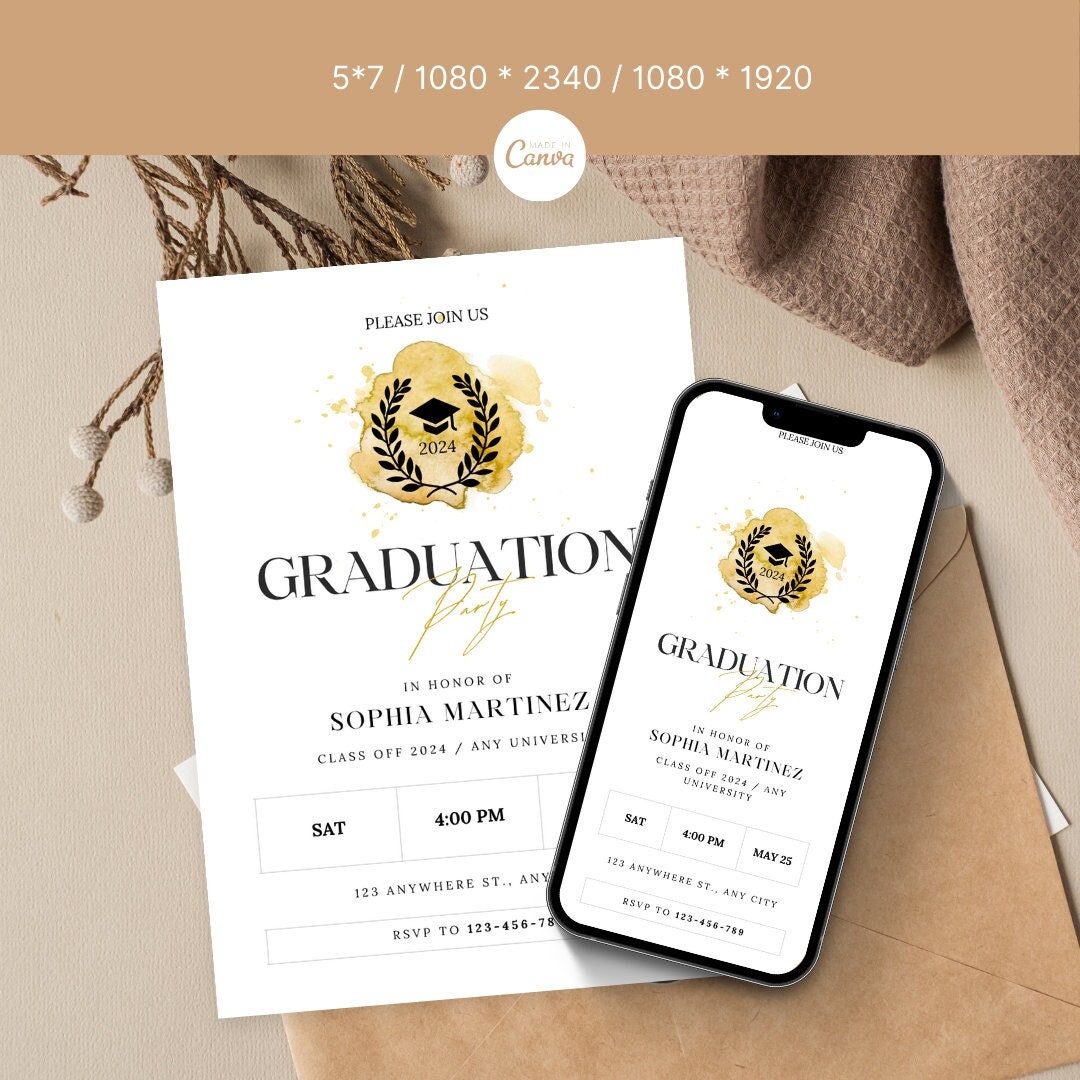Graduation Party Invitation Template: Class of 2024 (digital Download ...