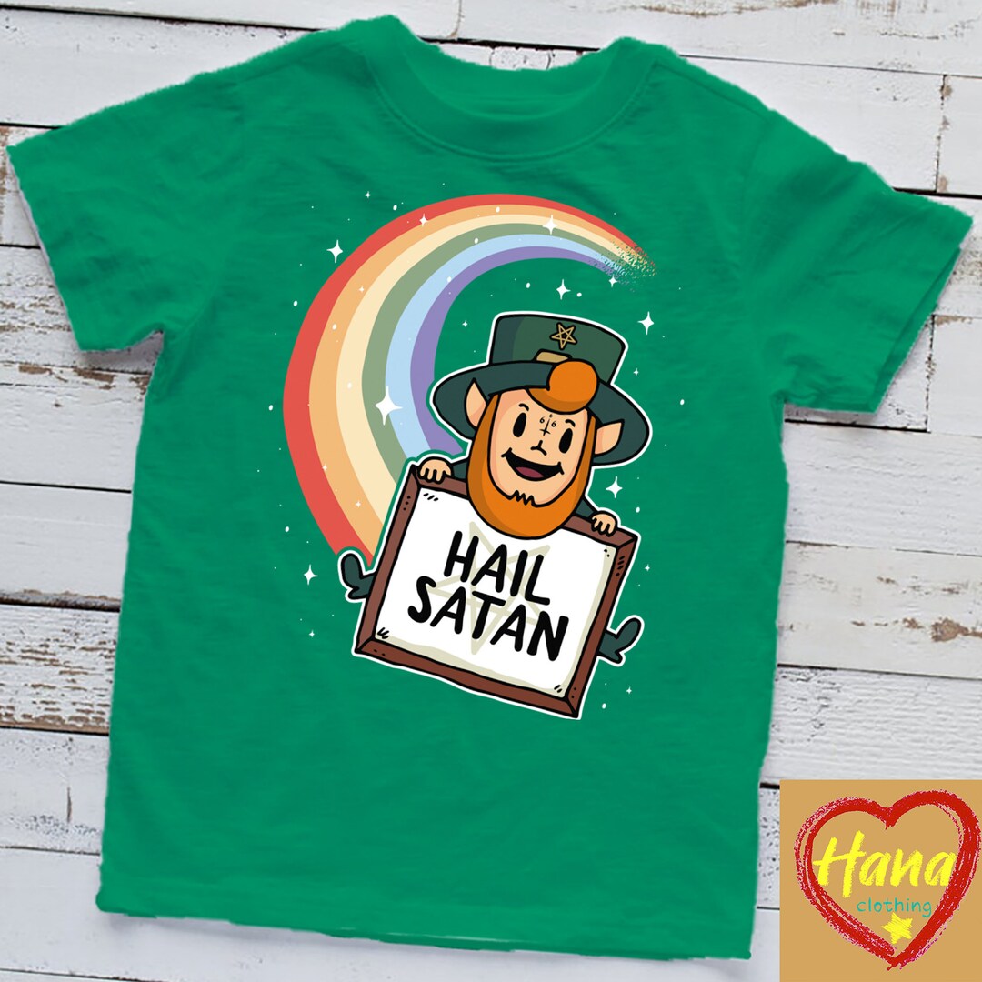 Hail Satan Evil Leprechaun Satanic Rainbow St Patricks Day Pullover ...