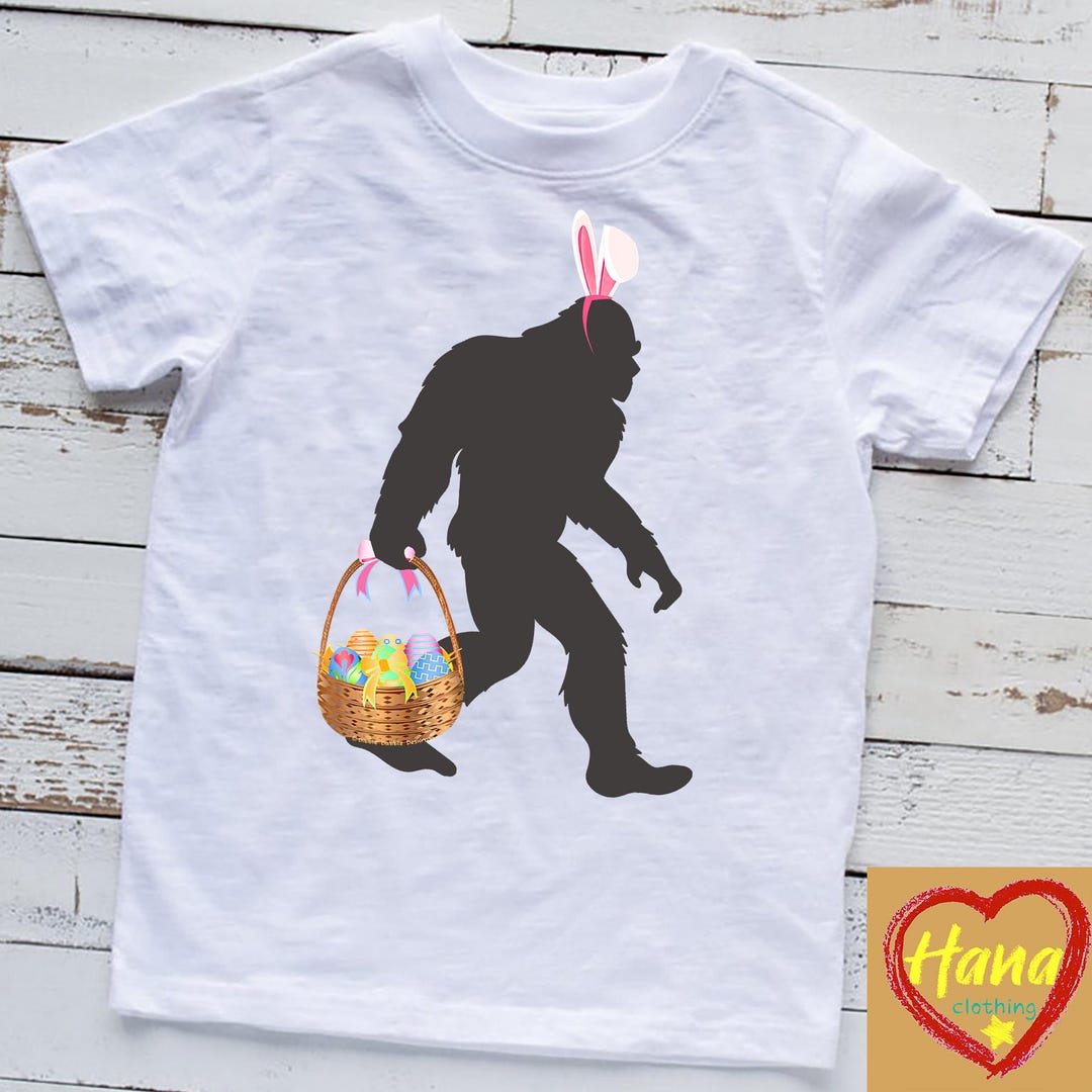 Funny Bigfoot Easter Design With Easter Basket and Bigfoot T-shirt - Etsy