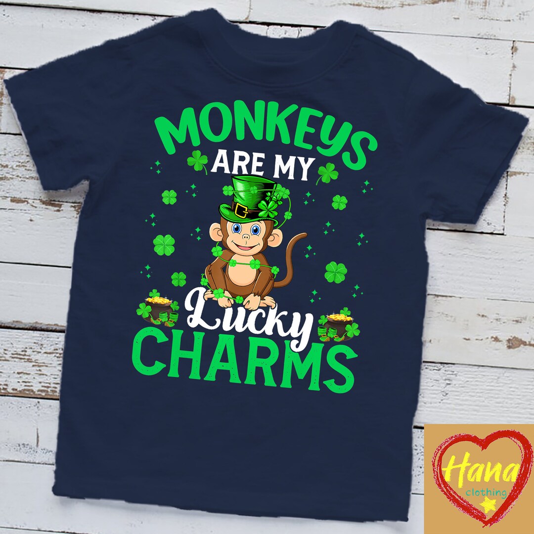 Funny Monkeys Are My Lucky Charms Monkey St Patrick's Day T-shirt - Etsy