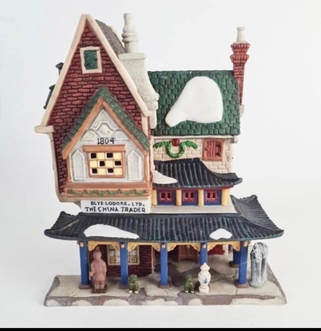 Vintage 1999 Dept 56 the China Trader Dickens Village Series Lighted ...