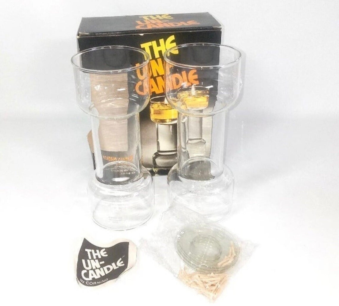 Vintage Rare 1970's Pyrex Corning “the UN Candle” Floating Candle Set ...
