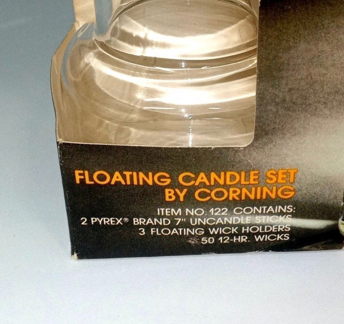 Vintage Rare 1970's Pyrex Corning “the UN Candle” Floating Candle Set ...