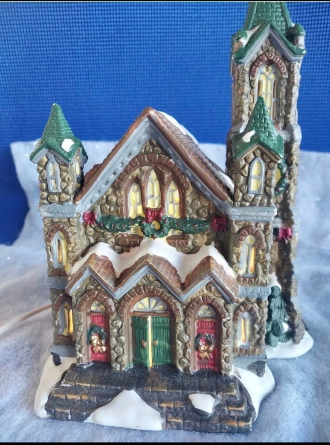 VTG Rare 2001 Santa's Workbench Stoney Bridge Church Lighted House ...