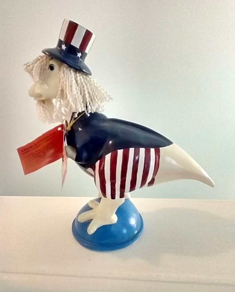 Uncle Sam Samosaurus Dinosaur Statue T Rex Figurine With Patriotic ...