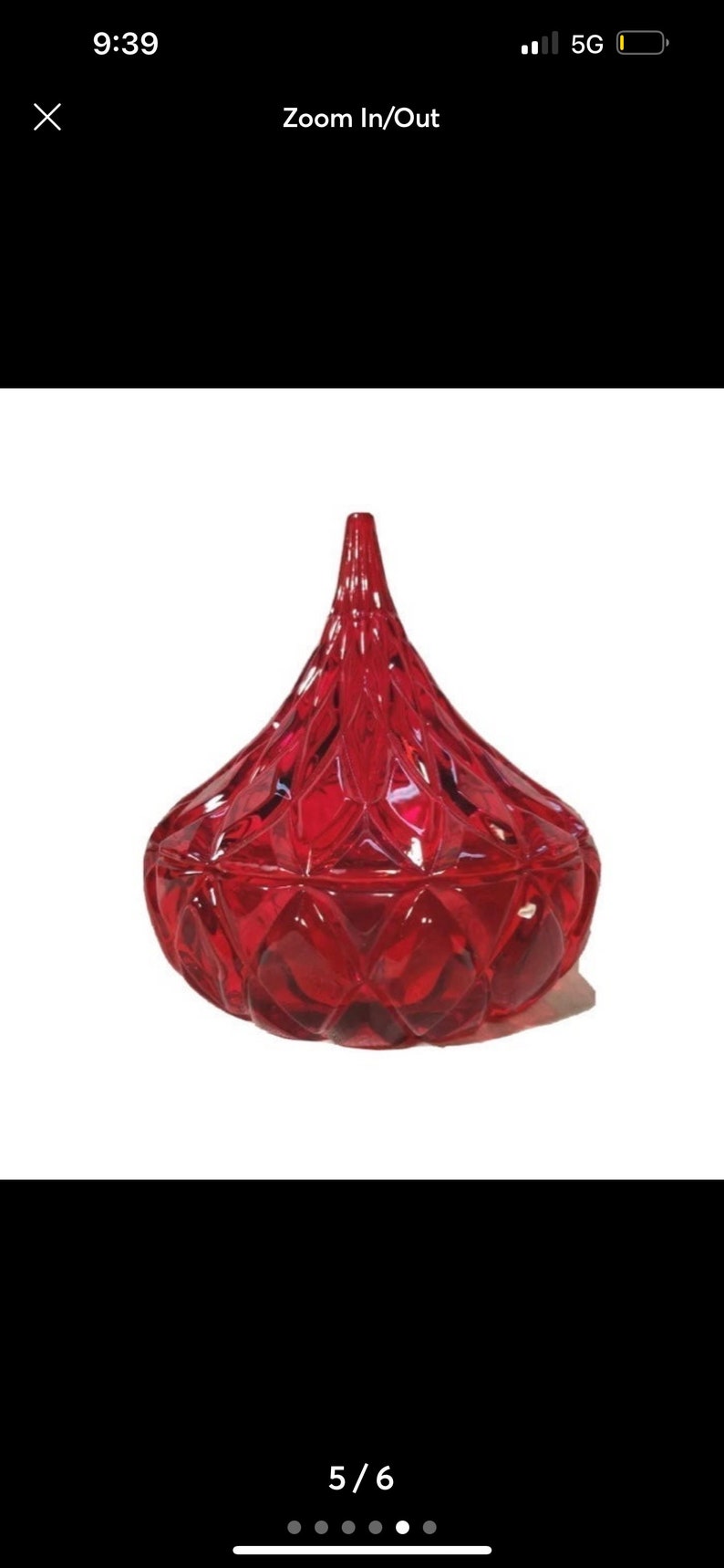 Hershey’s Kiss Ruby Crystal Candy Dish Shannon Crystal Godinger Table ...