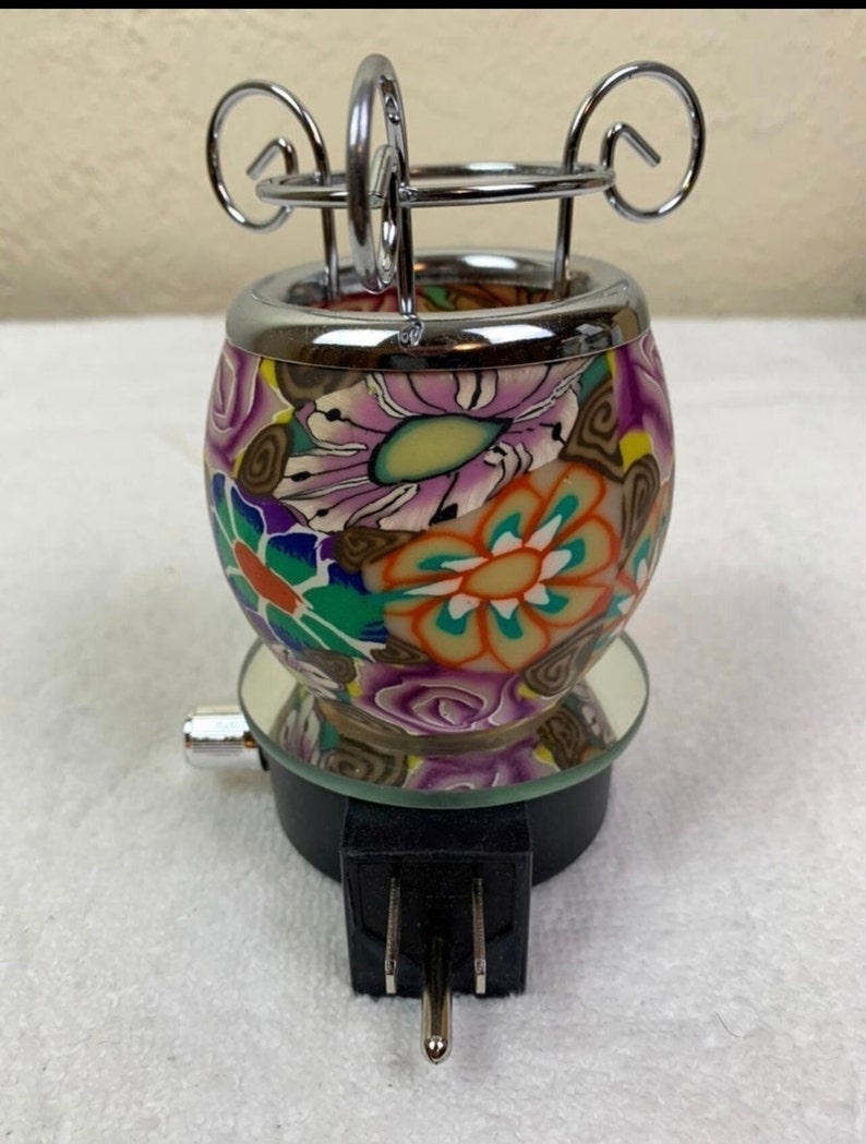 Stained Glass Aroma Lamp Oil Diffuser Electric Night Light NIB - Etsy