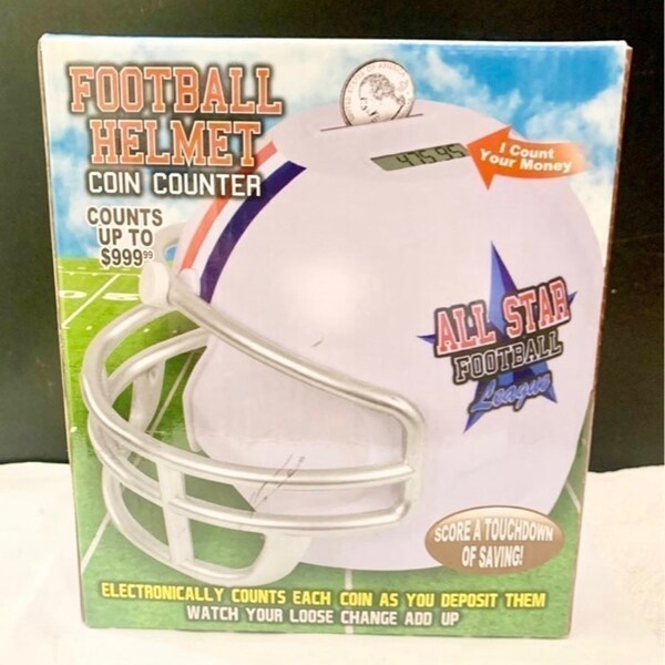 Football Helmet Piggy Bank - Etsy