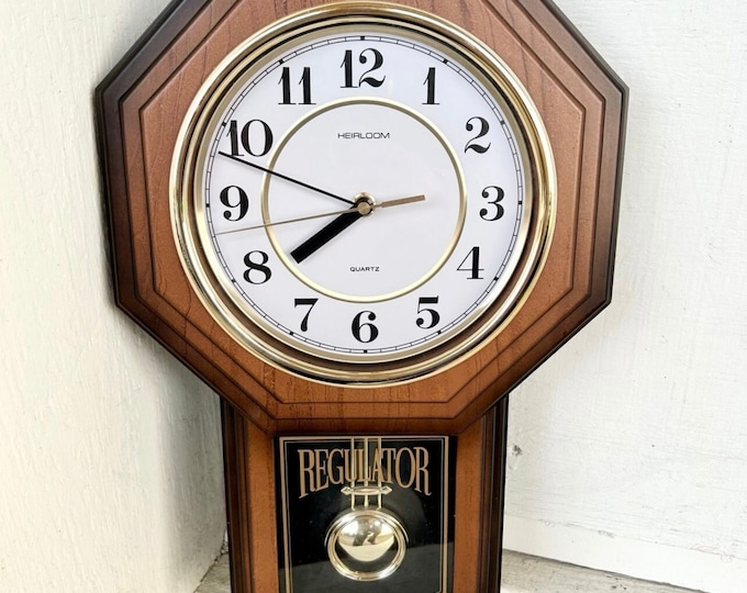 Vintage Regulator Classic Manor Wall Clock Westminster Chime Quartz ...