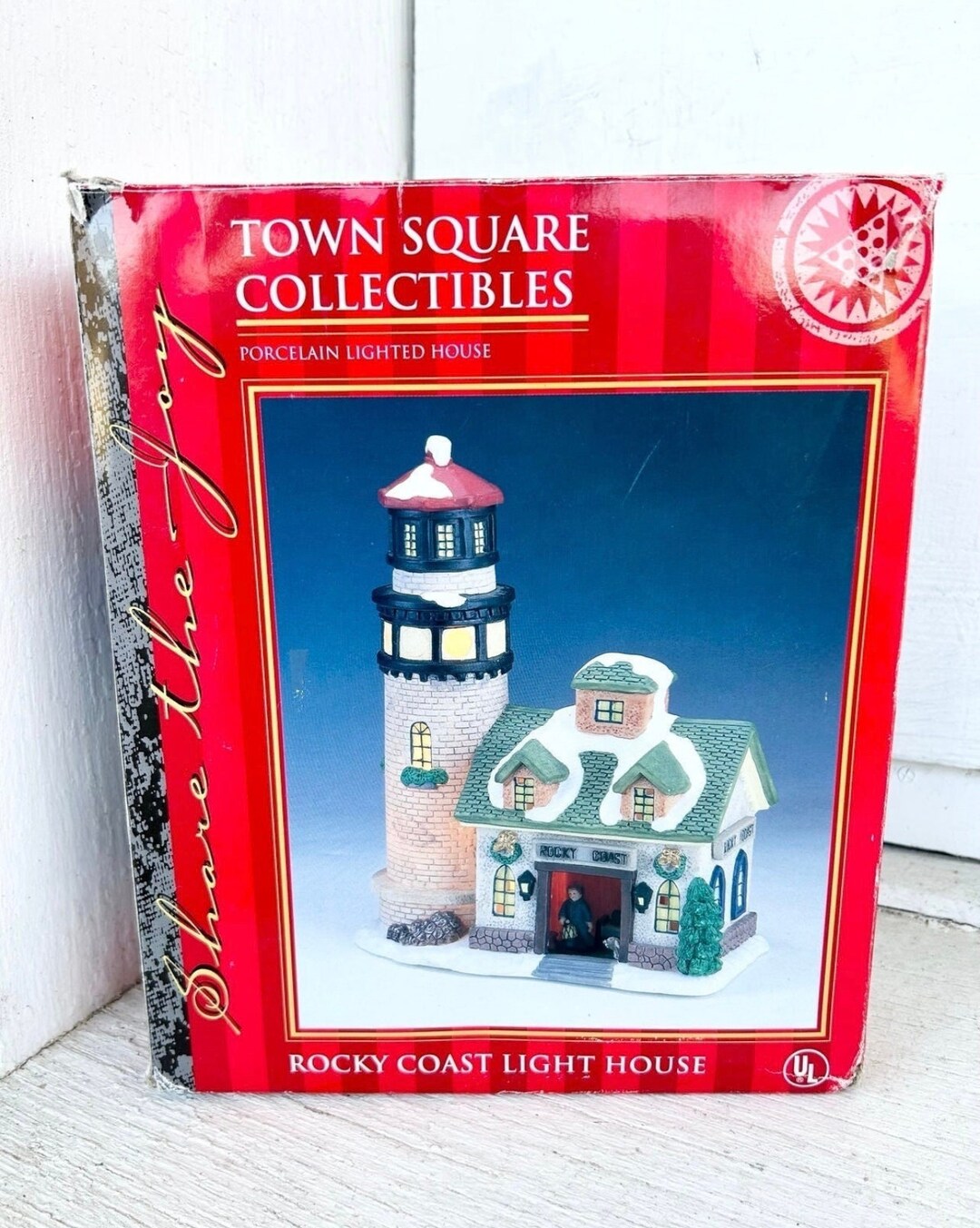Caldor Rocky Coast Lighthouse Porcelain Lighted Village House Lamp W ...