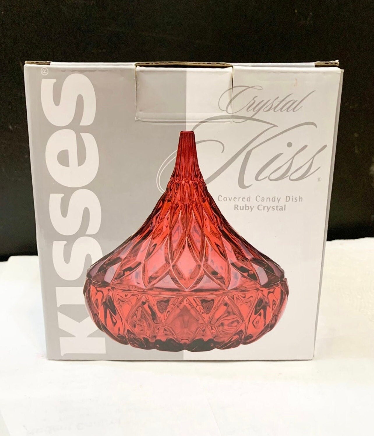 Hershey’s Kiss Ruby Crystal Candy Dish Shannon Crystal Godinger Table ...