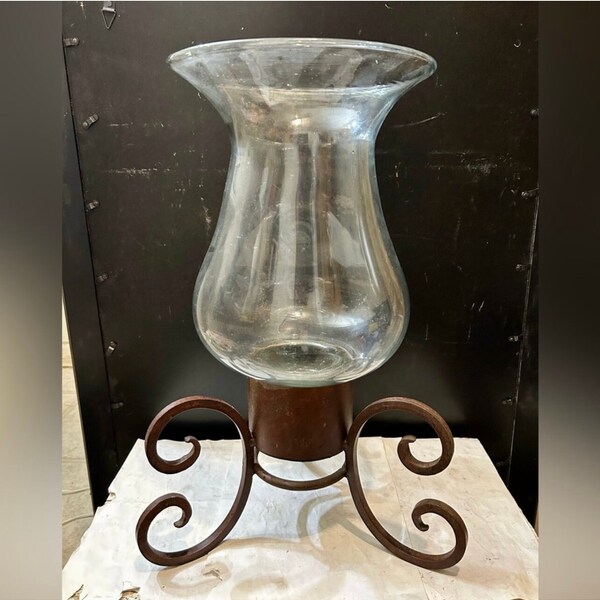 Glass and Wrought Iron Vase - Etsy