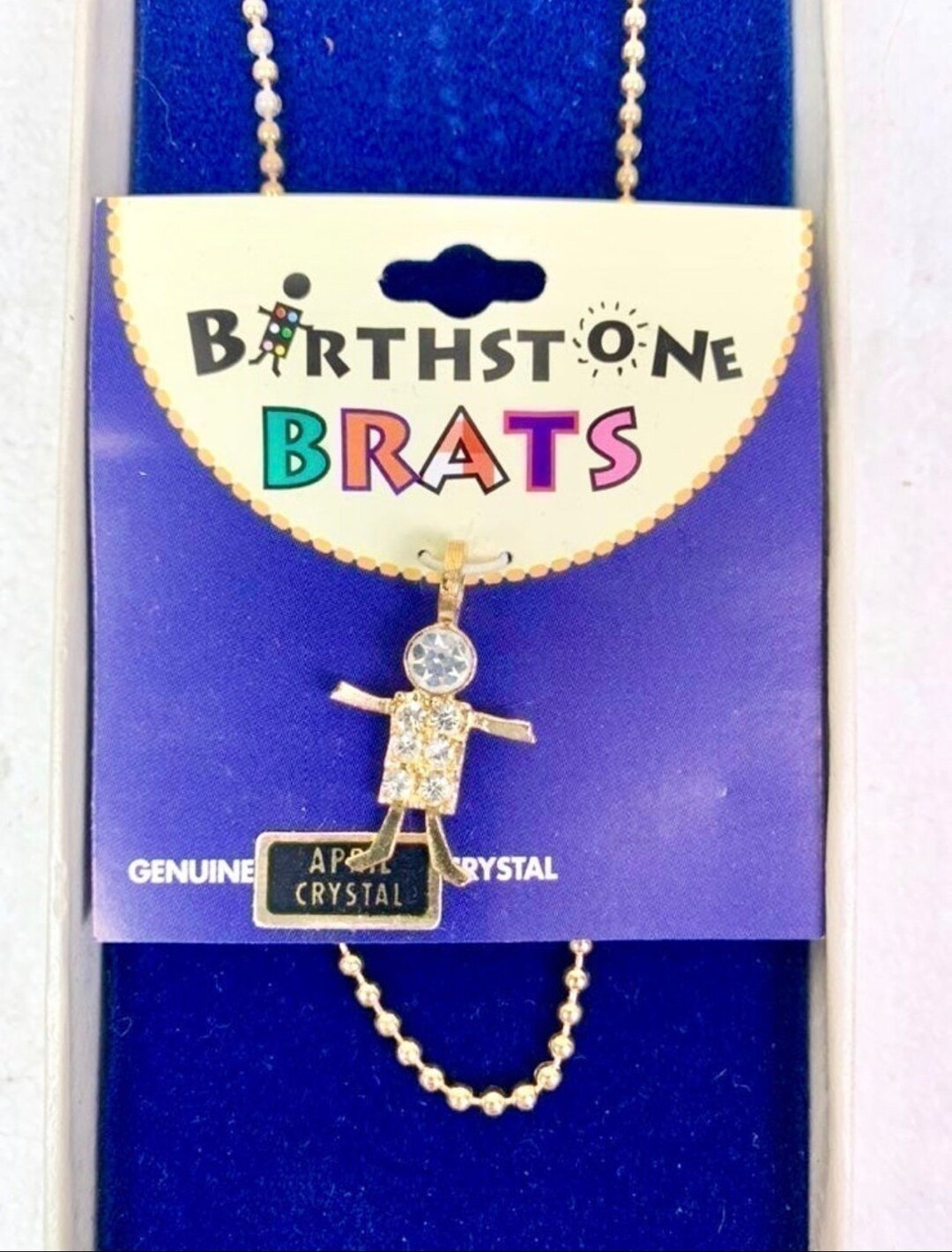 Birthstone Brats Genuine Crystal Necklace W/ April Birthstone Charm ...