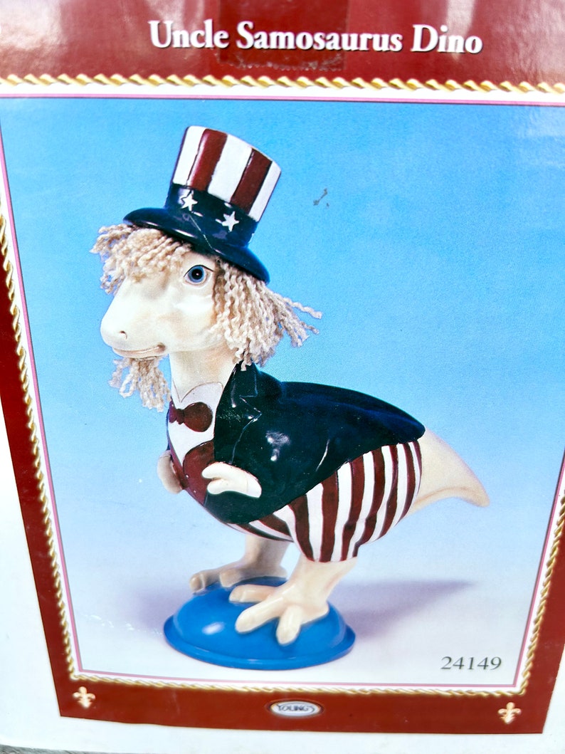 Uncle Sam Samosaurus Dinosaur Statue T Rex Figurine With Patriotic ...