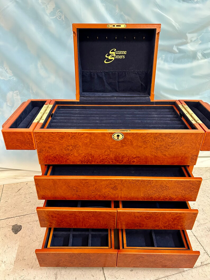 Suzanne Somers Collection Rare, Burled Maple Wood Jewelry Armoire ...