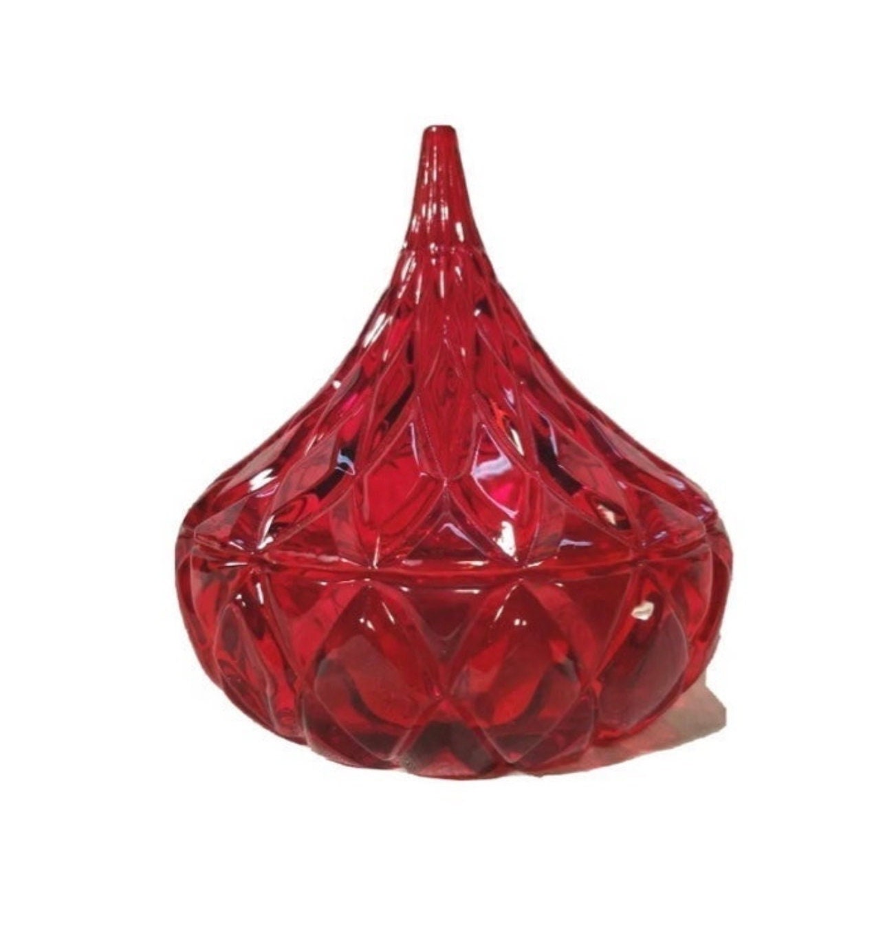 Hershey’s Kiss Ruby Crystal Candy Dish Shannon Crystal Godinger Table ...