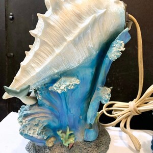 Vintage Rare - Conch Shell Dolphin Lamp and Figurine Dolphins in the ...