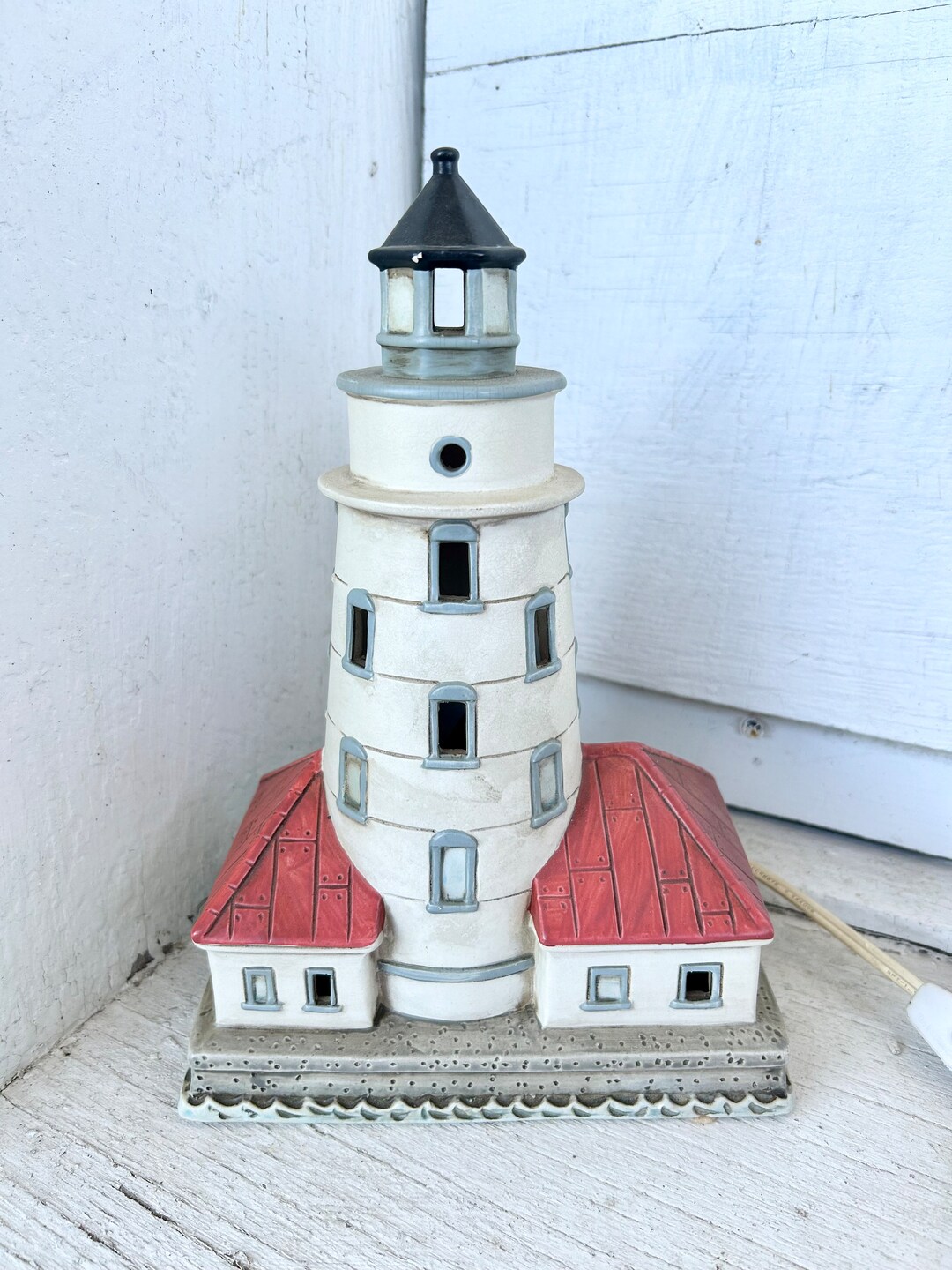 Vintage 1993 Geo. Z. Lefton Chicago Harbor Light Lighted Lighthouse ...
