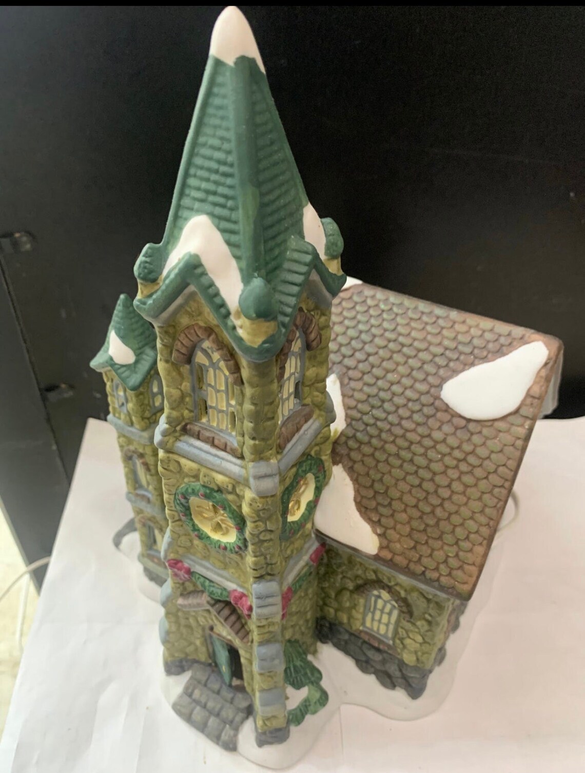 VTG Rare 2001 Santa's Workbench Stoney Bridge Church Lighted House ...