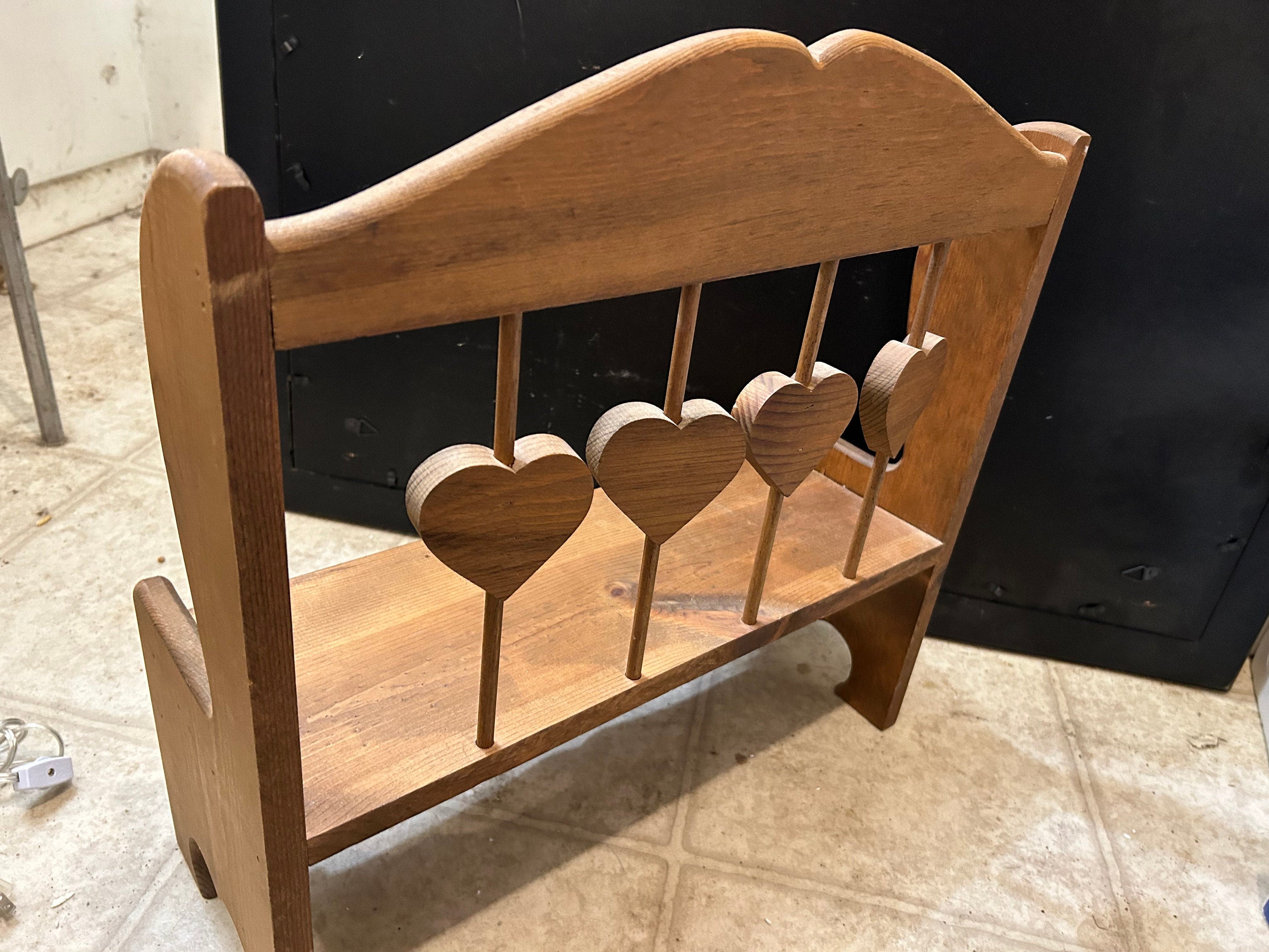 Vintage Wooden Child/doll Bench Plant Stand Plant Holder Decorative ...
