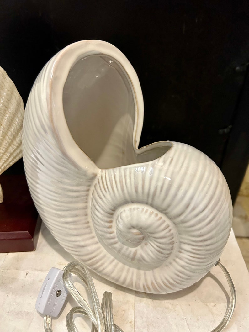 Matching Set of 2 Seashell Lamps Table Lamp Light Nautical Decor Beach ...