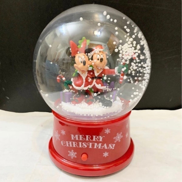 Mickey and Minnie Mouse Snow Globe - Etsy