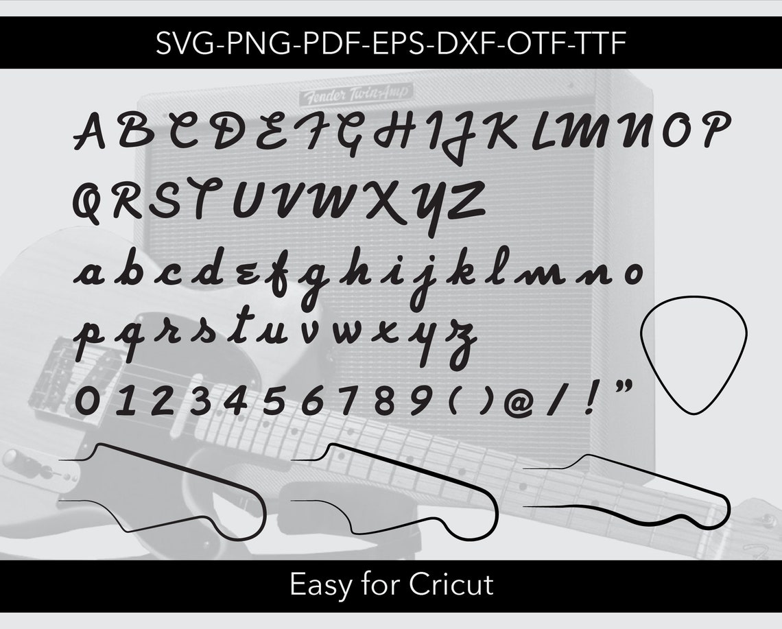 Guitar SVG Bundle, Fender Svg Font, Stratocaster Guitar, Telecaster ...