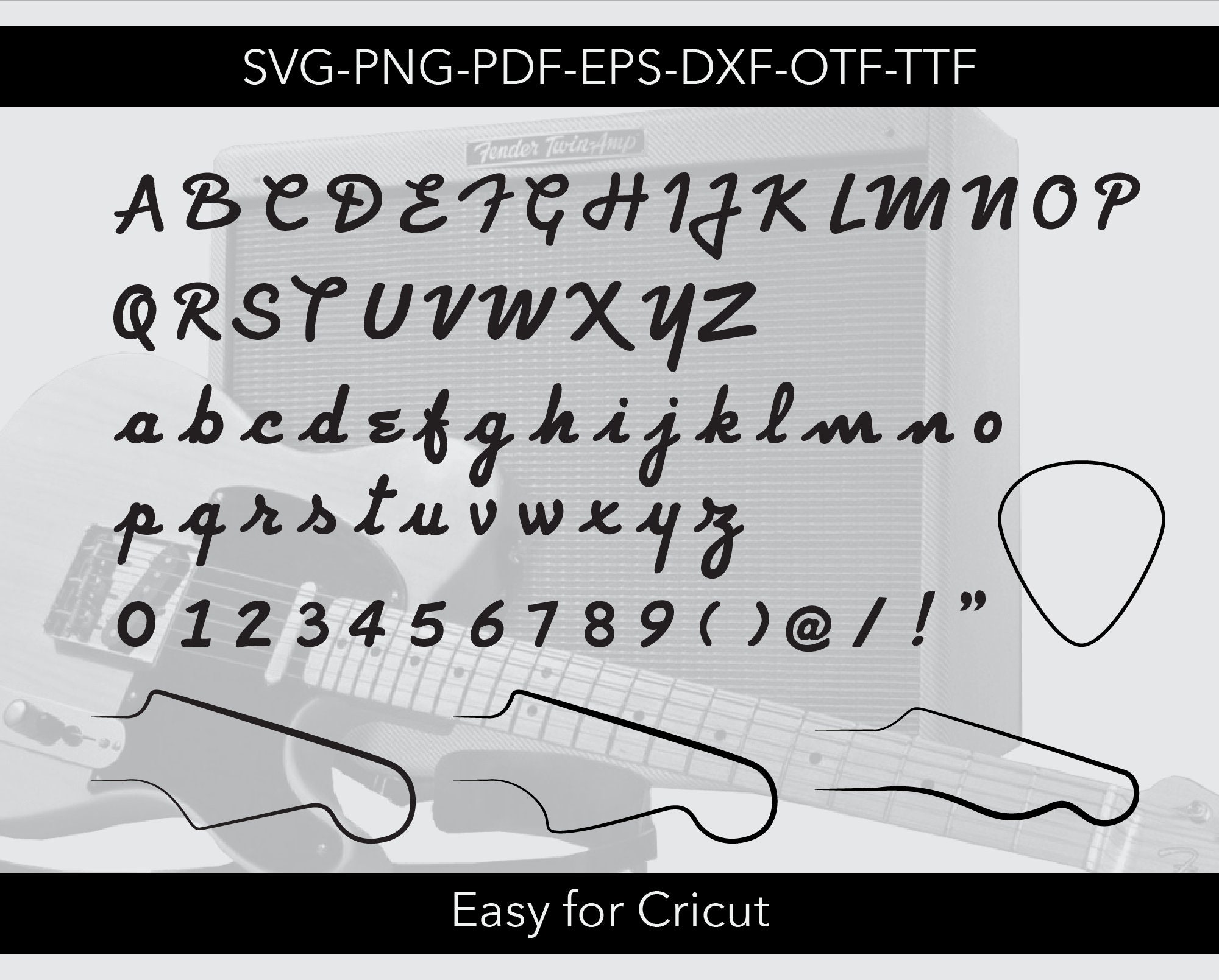 Guitar SVG Bundle, Fender Svg Font, Stratocaster Guitar, Telecaster ...