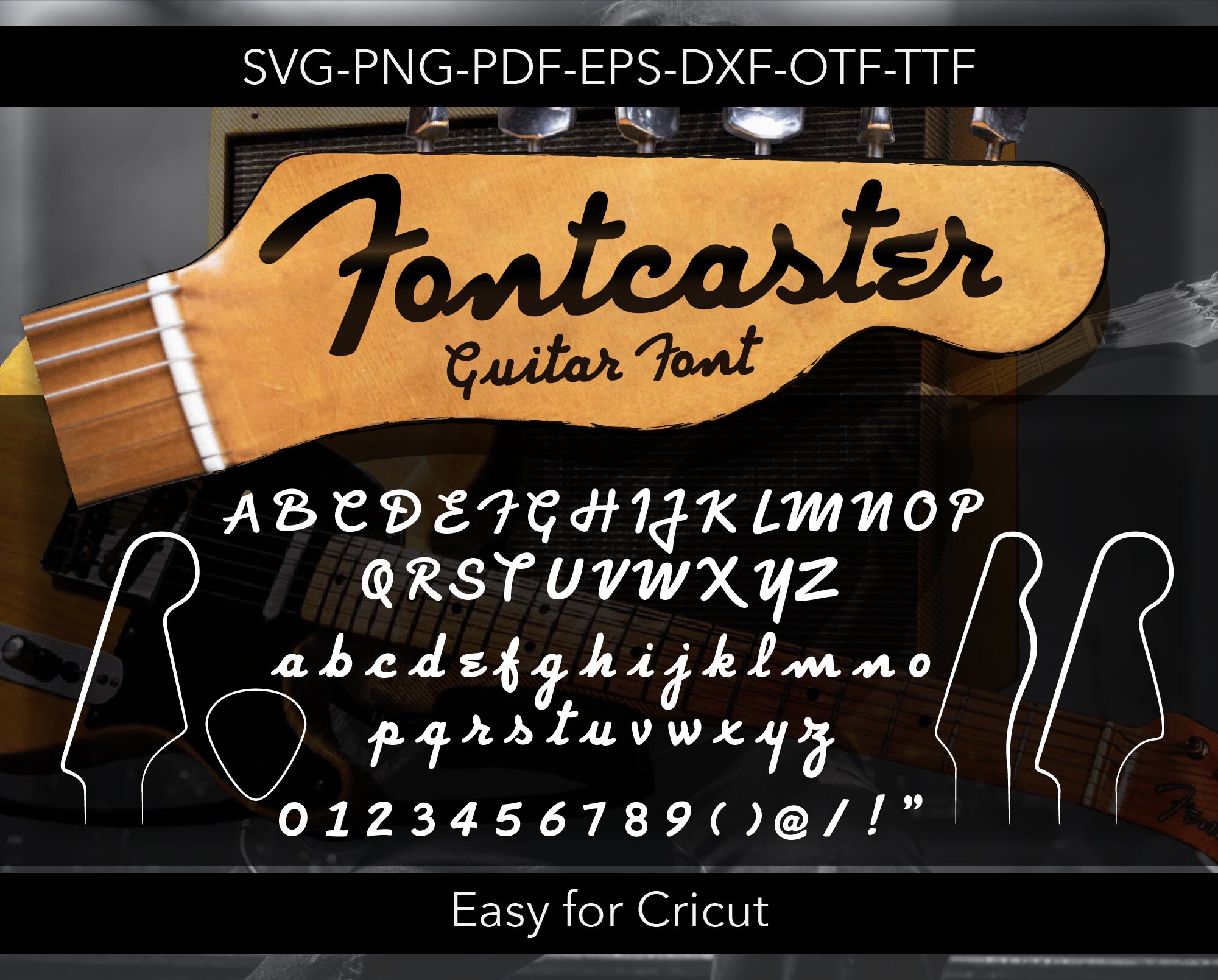 Guitar SVG Bundle, Fender Svg Font, Stratocaster Guitar, Telecaster ...
