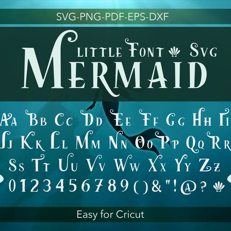 Mermaid Font Svg - Etsy