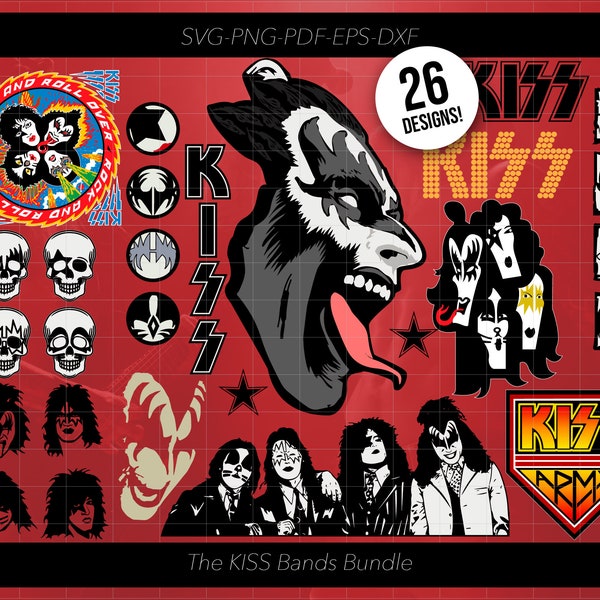 Kiss Band Svg - Etsy